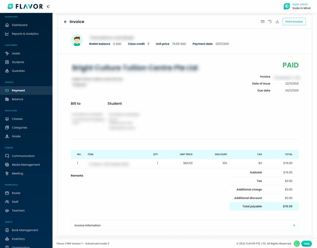 How to view a client’s Custom Invoice? - Flavor
