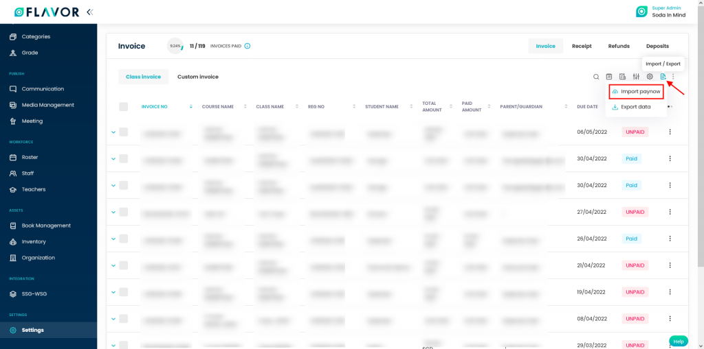 How can you consolidate your PayNow payments using bank statement import? - Flavor