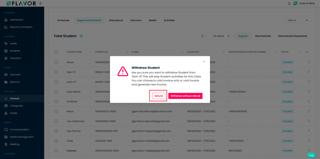 How Refund is done in Flavor System? - Flavor