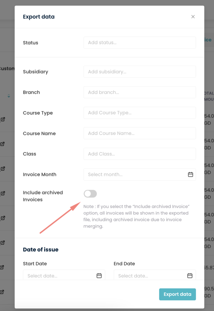 Invoice Export for Archived or Deleted Invoices - Flavor